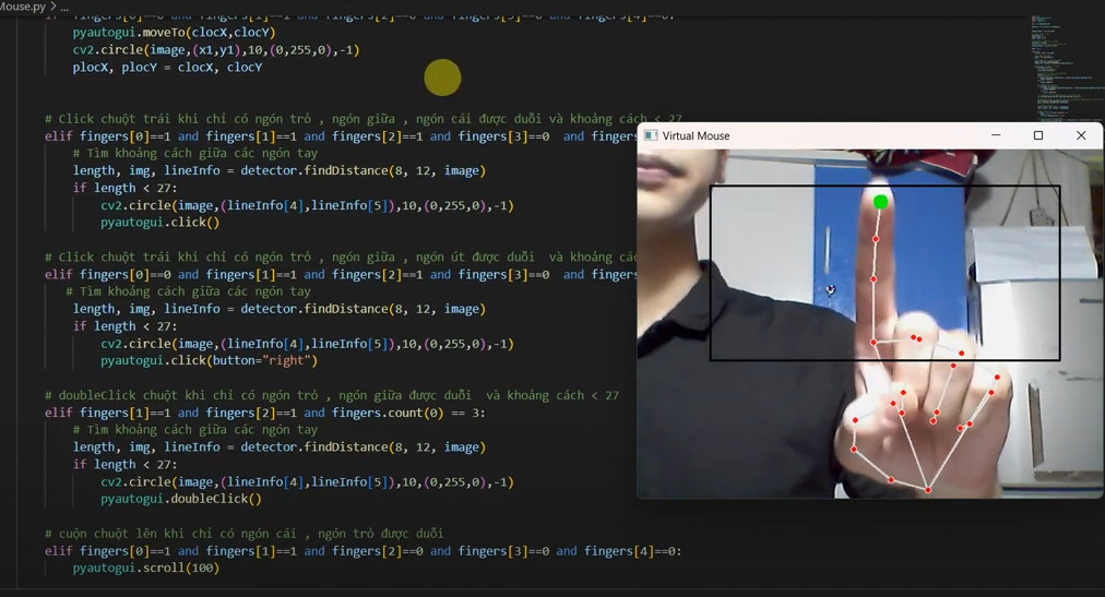 Review Bài tập lớn môn Python AI-Nhận dạng cử chỉ bàn tay điều khiển chuột máy tính-Phí Hữu Kiên ...